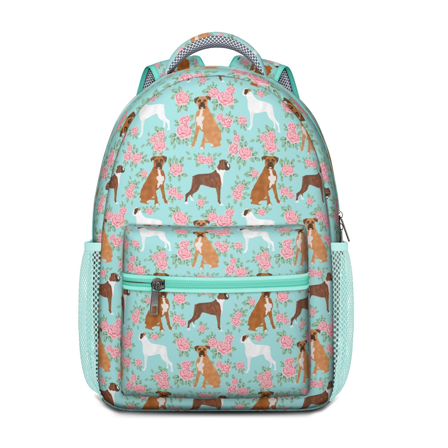 Boho Dog Aesthetic Kids School Backpack – Artistic Watercolor Dog Print ...