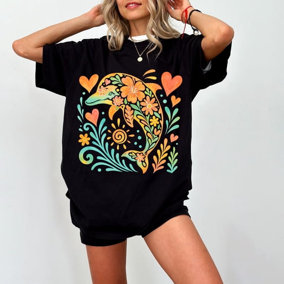 Boho Dolphin : Floral Dolphin Lover Apparel - Walmart.com