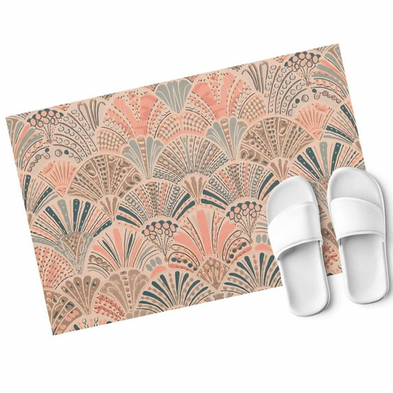 Boho Door Mat Vintage Ocean Shell Non Slip Absorbent Entrance Mat ...