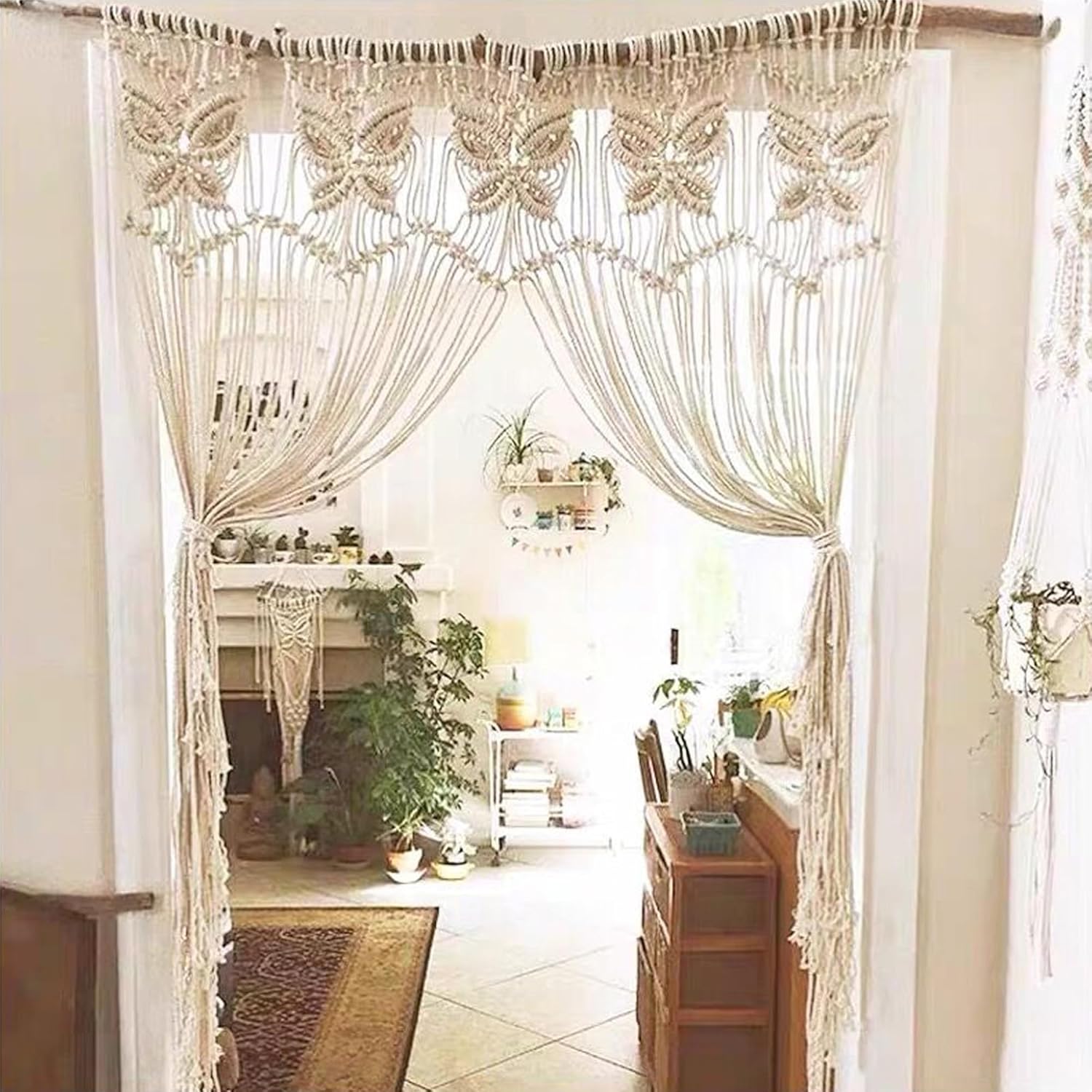 Boho Doorway Curtains Macrame Valance Wall Hanging Home Macrame Woven ...