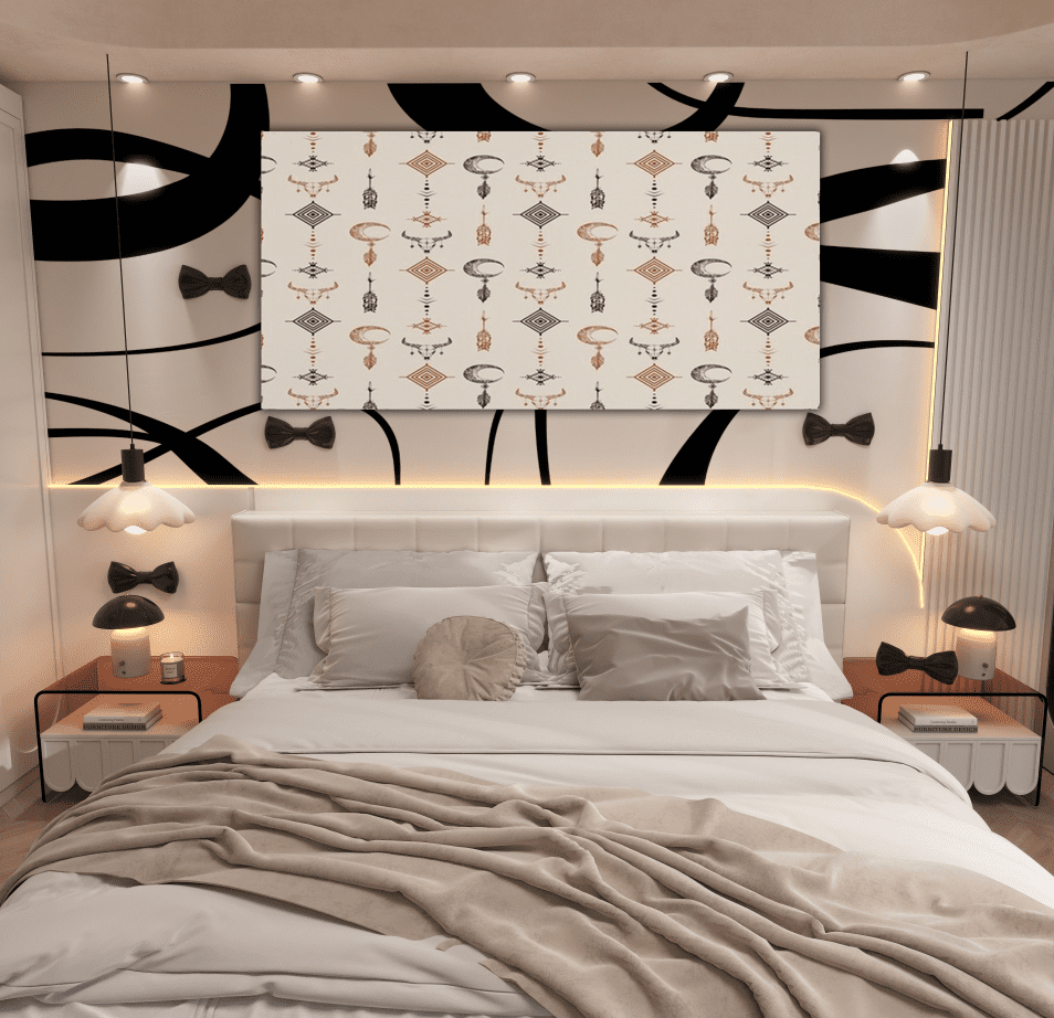 Boho Dreamcatcher Aztec Canvas Wall Art for Bedroom, Rustic Cow Skull Wall Hanging Decor Kitchen ...