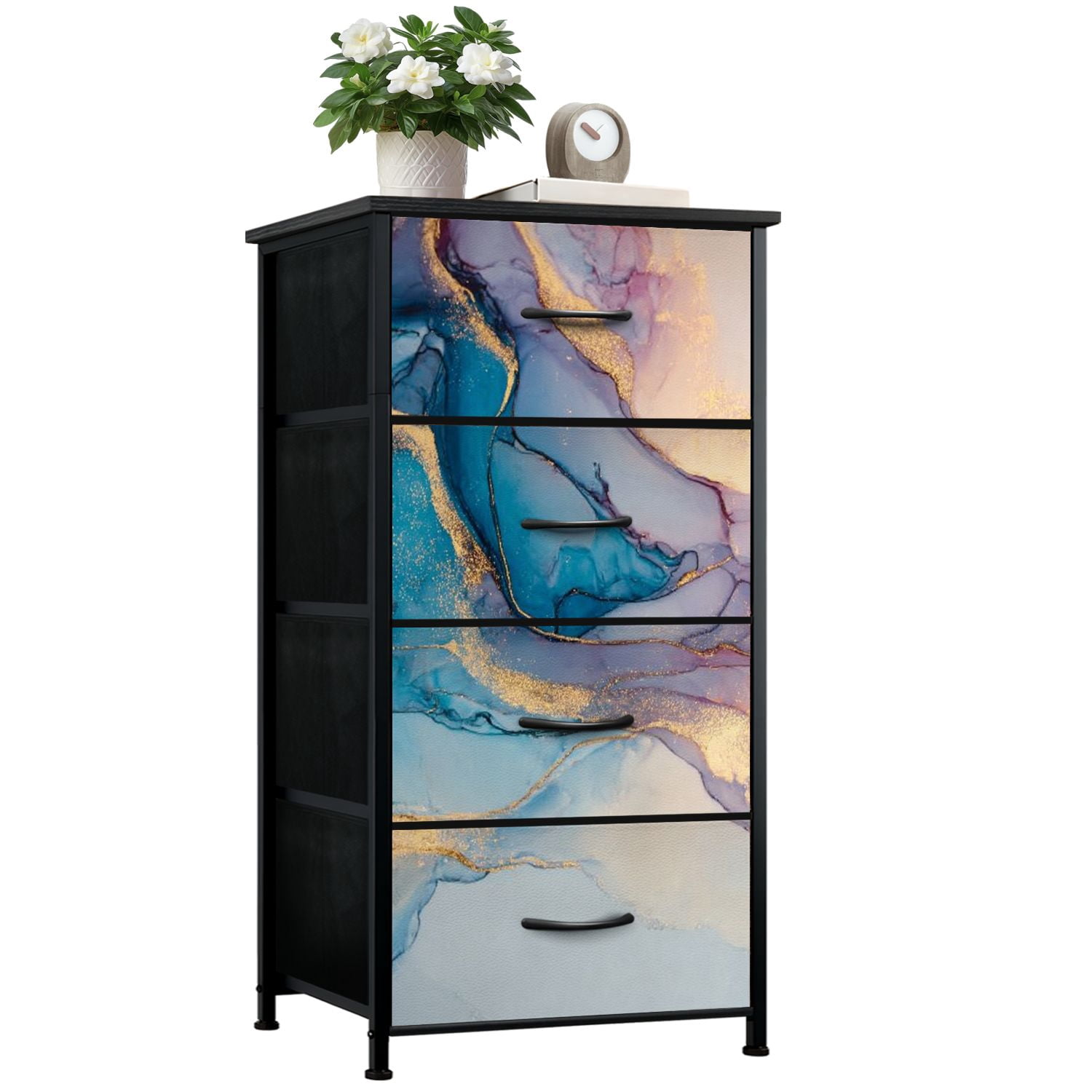 Boho Dresser for Bedroom with 4 Storage Drawers Luxury abstract fluid ...