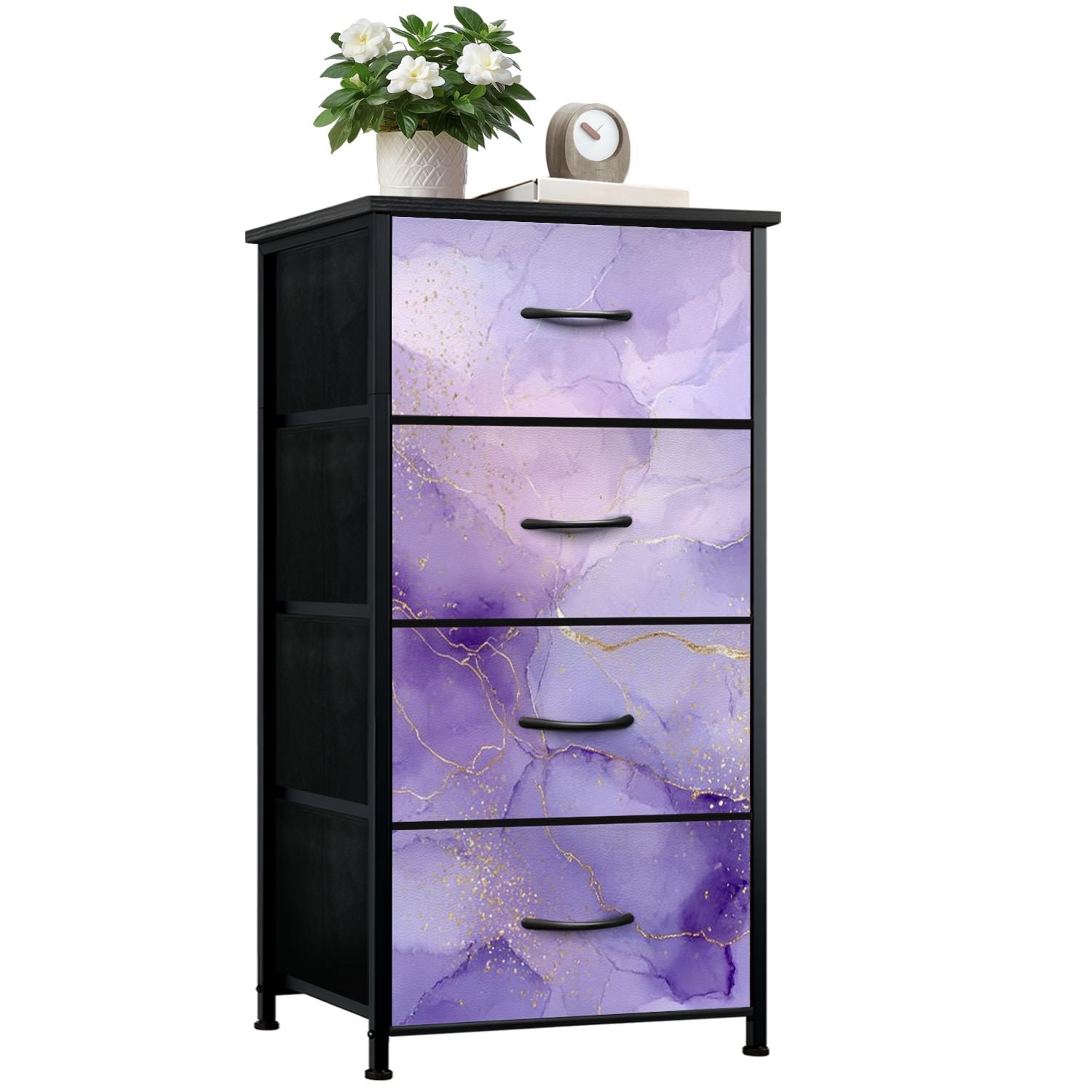 Boho Dresser for Bedroom with 4 Storage Drawers Violet lavender liquid ...