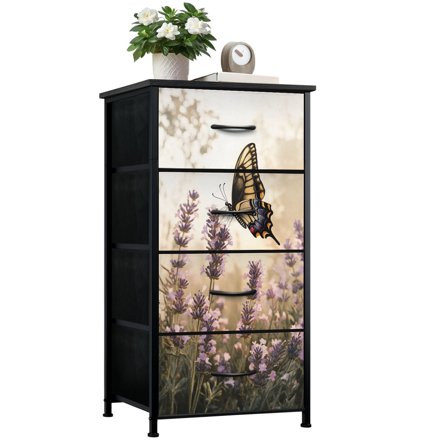 Boho Dresser for Bedroom with 4 Storage Drawers Vivid Butterfly ...