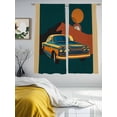 Boho Driving Car and Mountain Chiffon Sheer Curtains 63 Inches Long ...