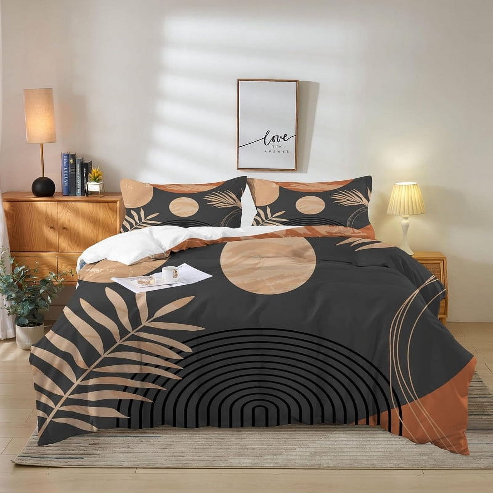 Boho Duvet Cover 3 Pieces Soft Washed Microfiber Duvet Cover Set ...
