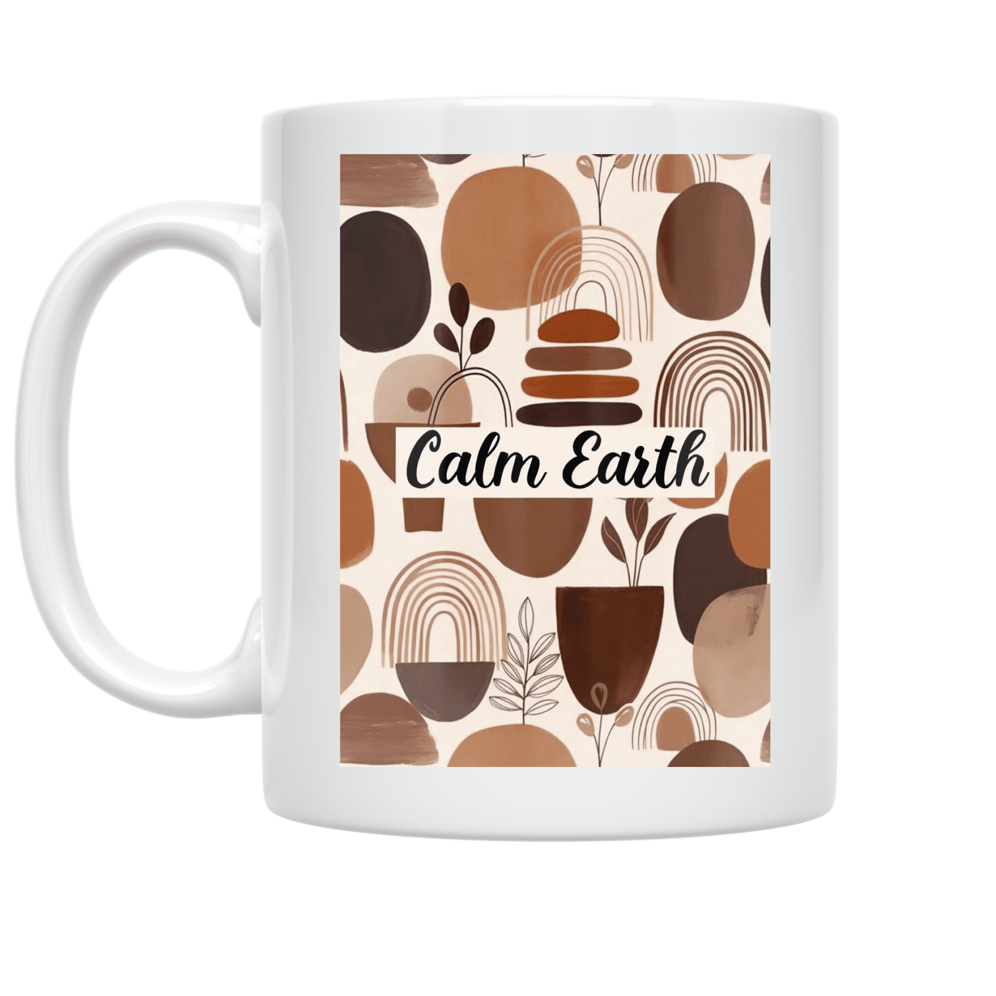 Boho Earth Tone Abstract - Home Decor Enthusiast - 11 oz Ceramic Coffee ...