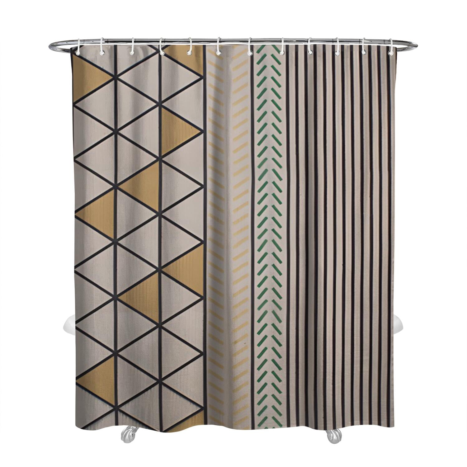 Boho Earthy Pattern Shower Curtain 72x84 Inches with Plastic Rings ...