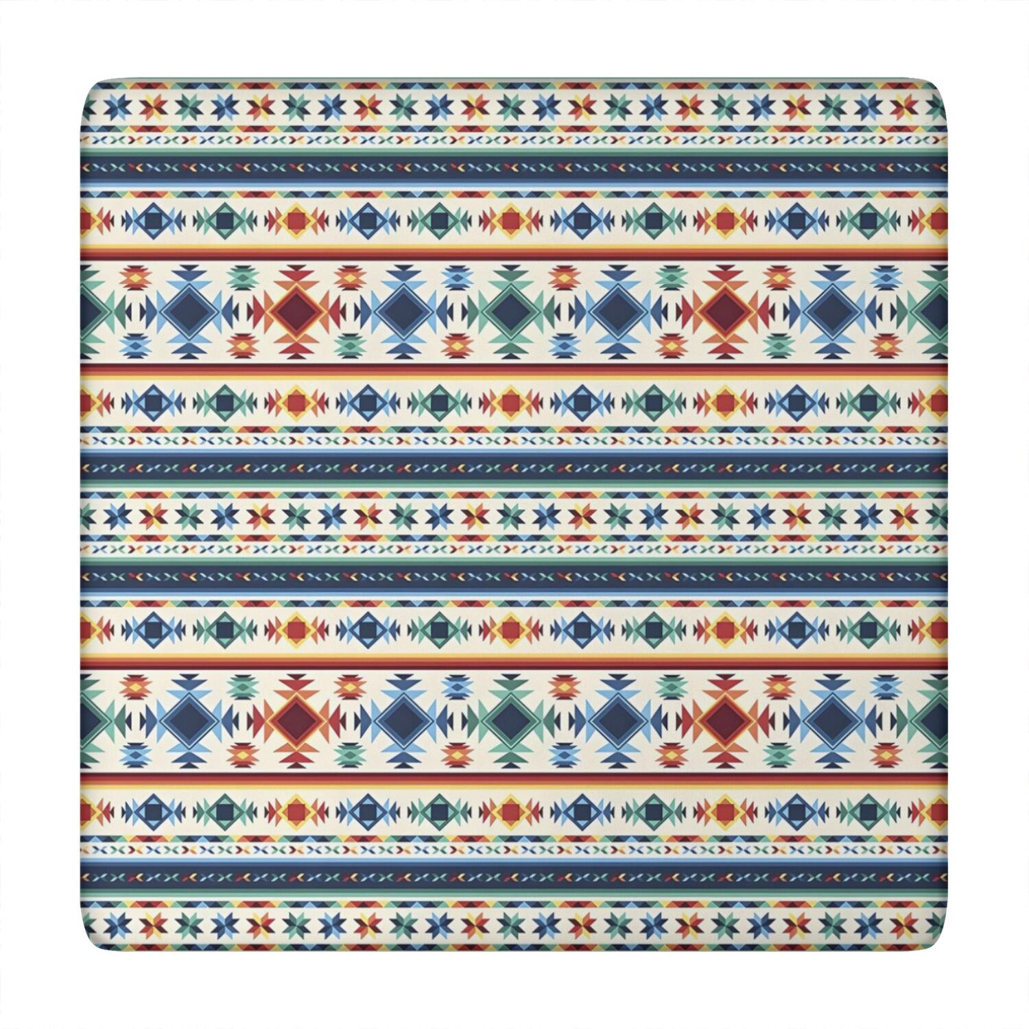 Boho Elastic Fitted Tablecloth - Square Table Cover with Snug Fit ...