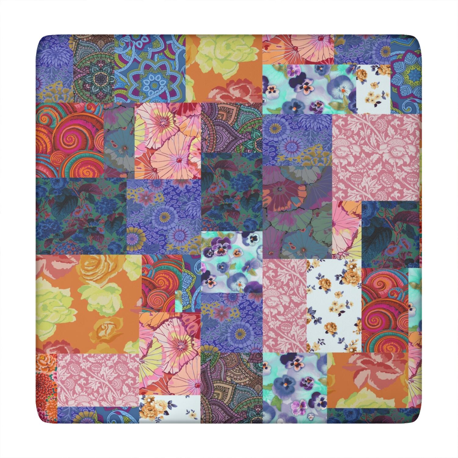 Boho Elastic Fitted Tablecloth - Square Table Cover with Snug Fit ...