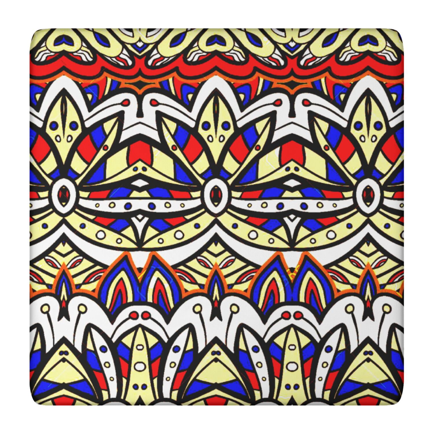 Boho Elastic Fitted Tablecloth - Square Table Cover with Snug Fit ...