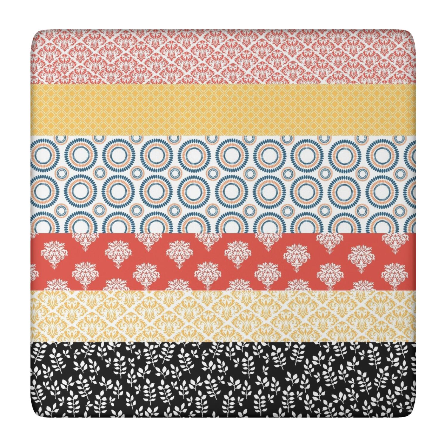 Boho Elastic Fitted Tablecloth - Square Table Cover with Snug Fit ...