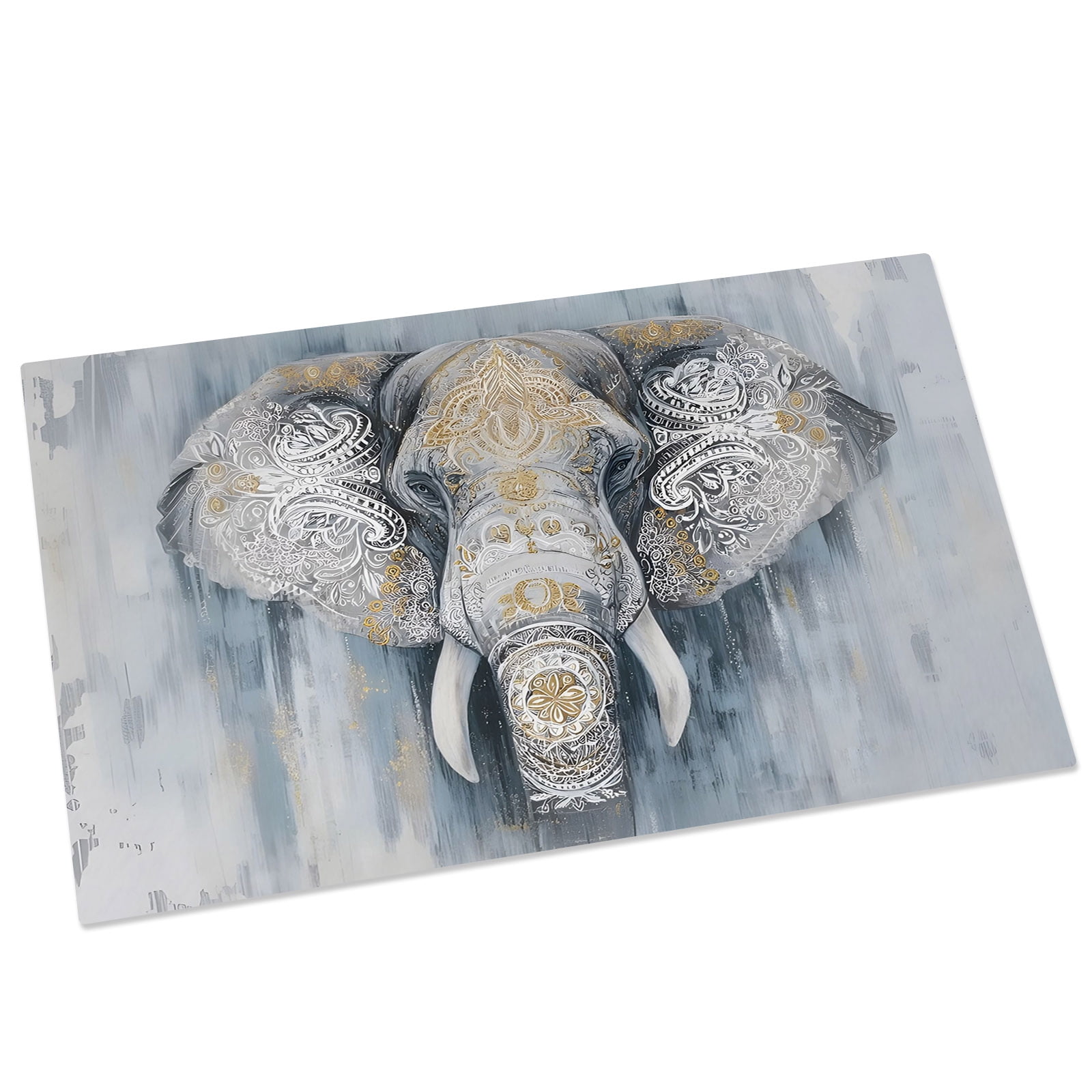 Boho Elephant Door Mat 16x24 Inch Floral Pattern Animal Abstract ...