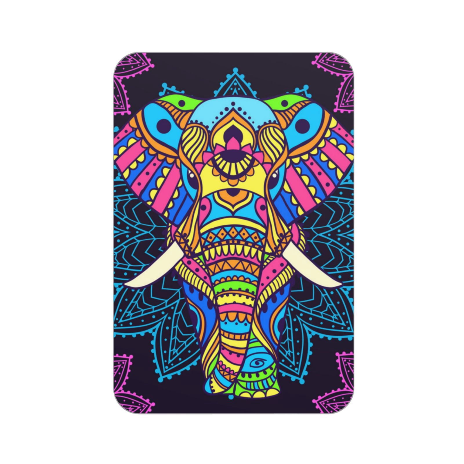 Boho Elephant Floral Psychedelic Acrylic Fridge Magnets Decorative ...