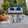 Boho Elephant Indoor Outdoor Rugs 6x9 Ft, Floral Pattern Animal ...