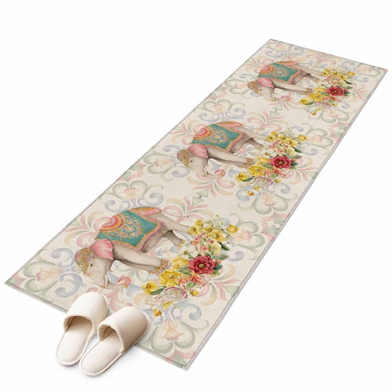 Boho Elephant Kitchen Runner Rug 2x6 Washable Runners for Hallway Non ...