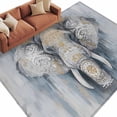 Boho Elephant Washable Living Room Rugs 6'x9', Floral Pattern Animal ...