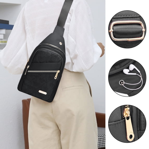 Boho Embroidered Sling Chest Bag for Women Men, Lightweight Crossbody ...