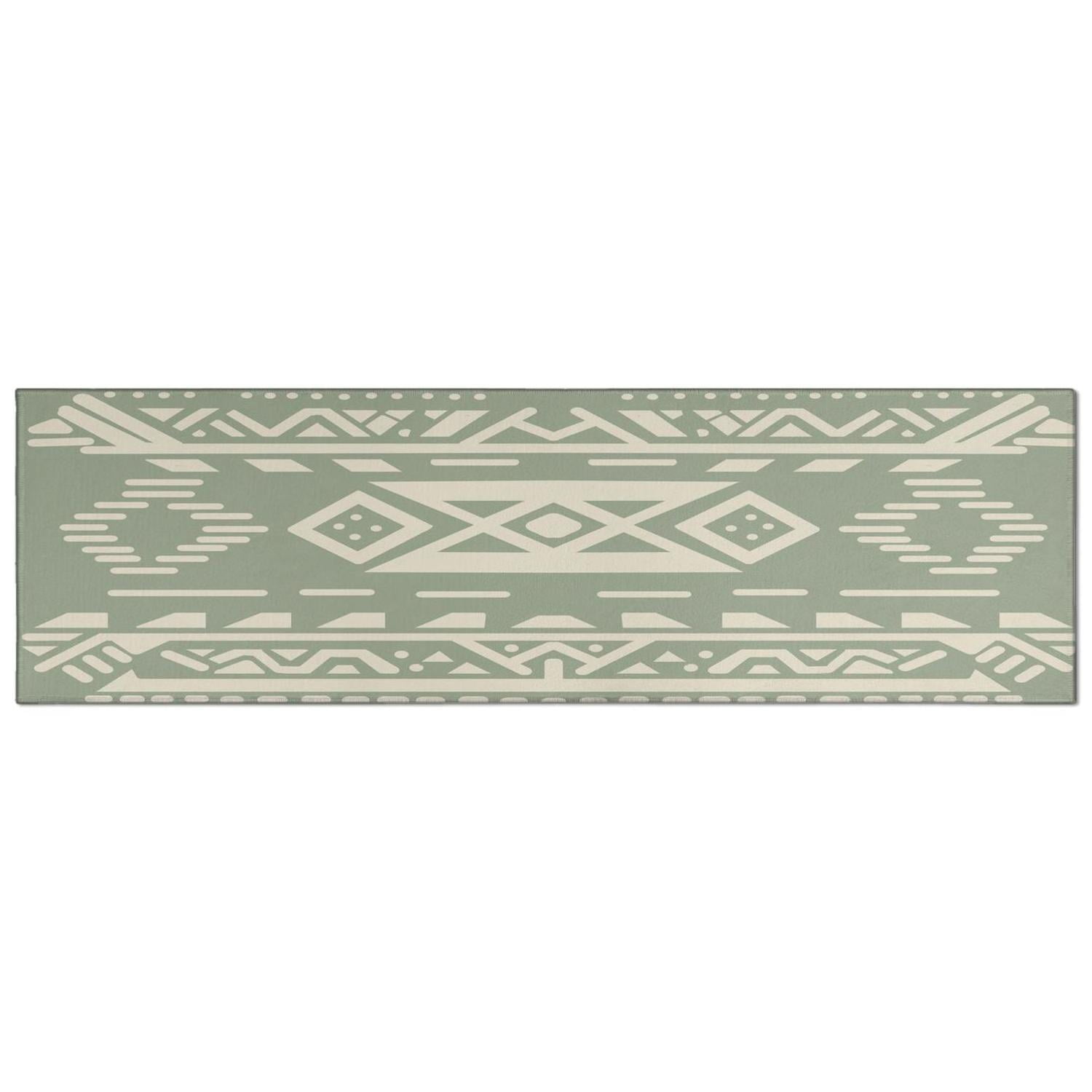 Boho Enthic Vintage National Pattern Green Kitchen Mats for Floor 3 ...
