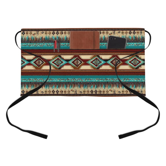 Boho Ethic Kitchen Restaurant Half Waist Apron, Western Aztec Tribal ...