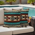 Boho Ethic Outdoor Throw Pillow Covers Set of 2, Western Aztec Tribal ...