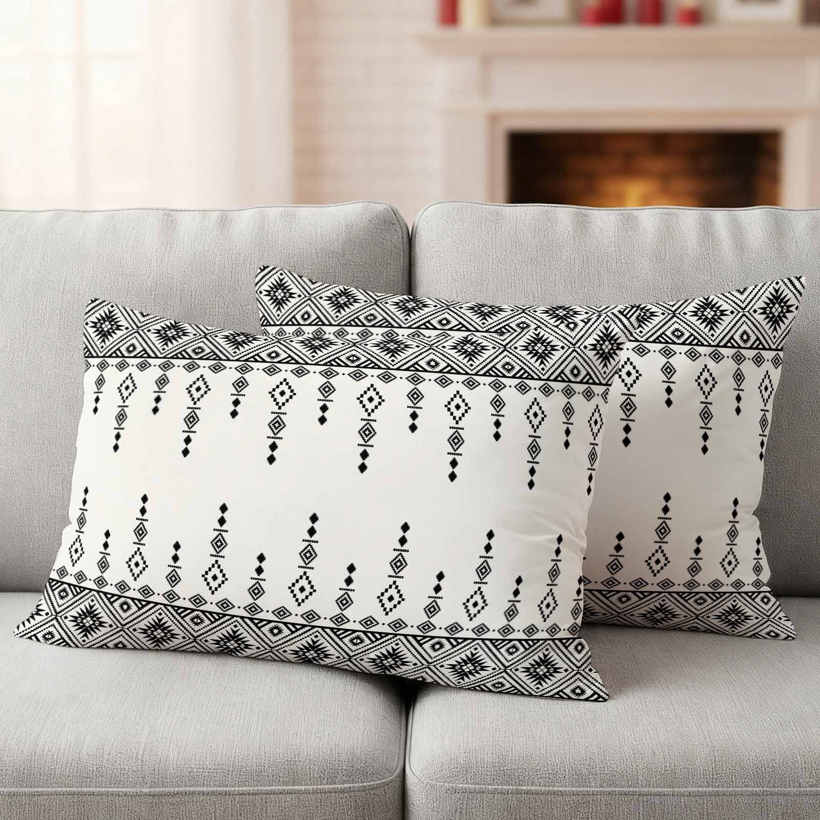 Boho Ethnic Abstract Style Waterproof Throw Pillow Covers Set of 2 ...