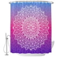 Boho Ethnic Blossom Floral Shower Curtain for Bathroom, Decor Gradient ...