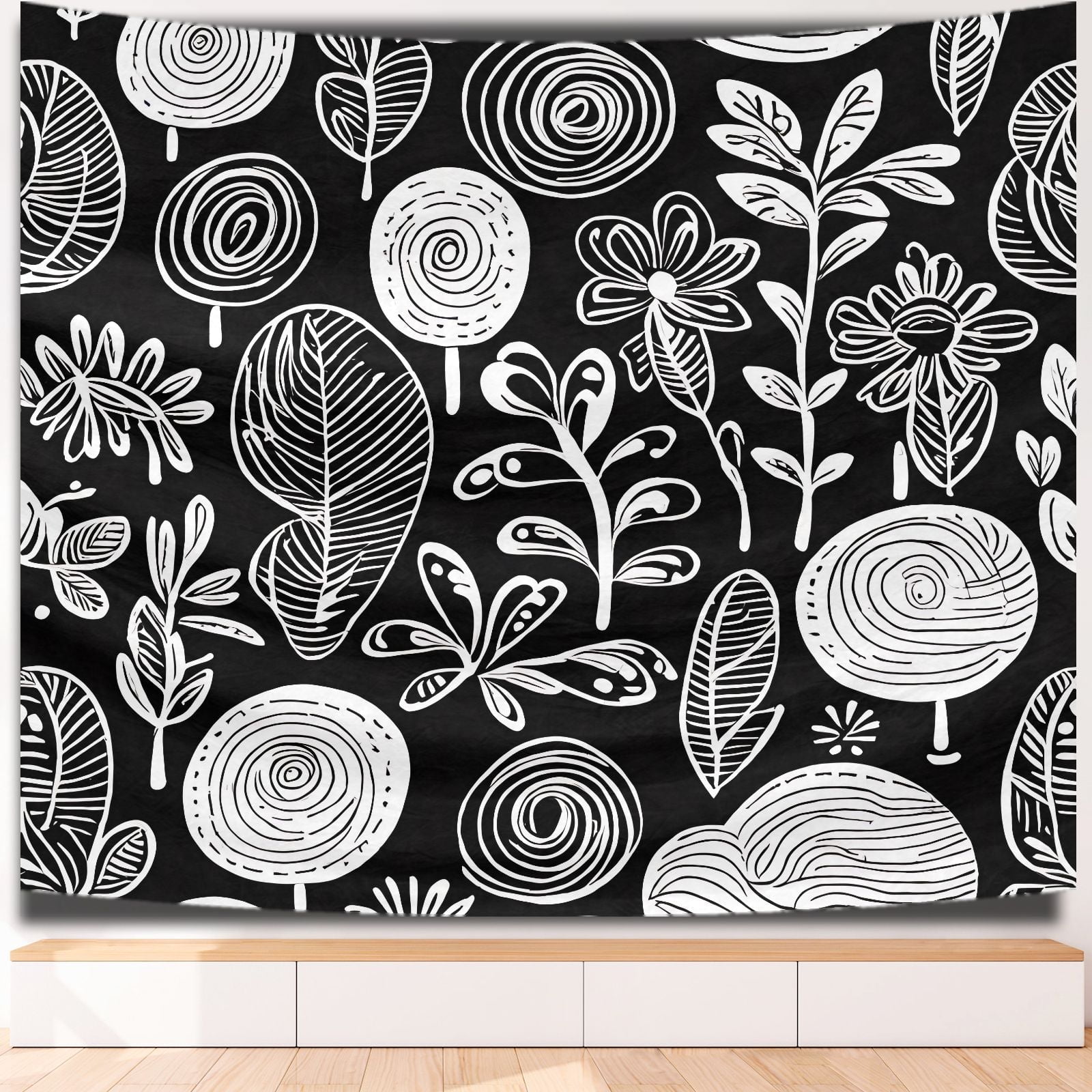 Boho Ethnic College Tapestry Durable Simple Lines Tiny Paisley Large ...