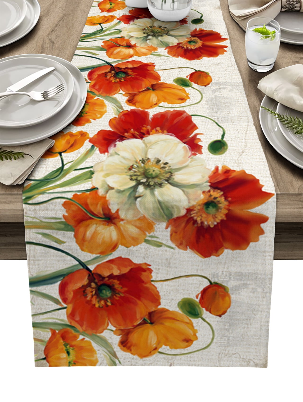 Boho Ethnic Maple Leaf Linen Table Runners Wedding r Party Country r ...