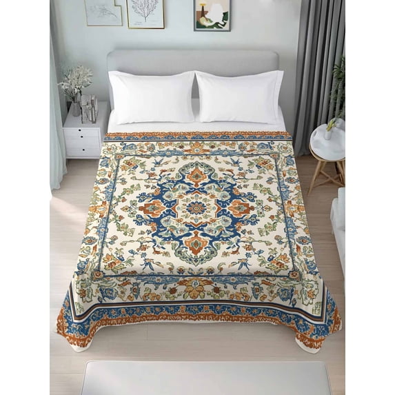 Boho Ethnic Rustic Full Size Flat Sheet, Wrinkleproof & Fadeproof ...