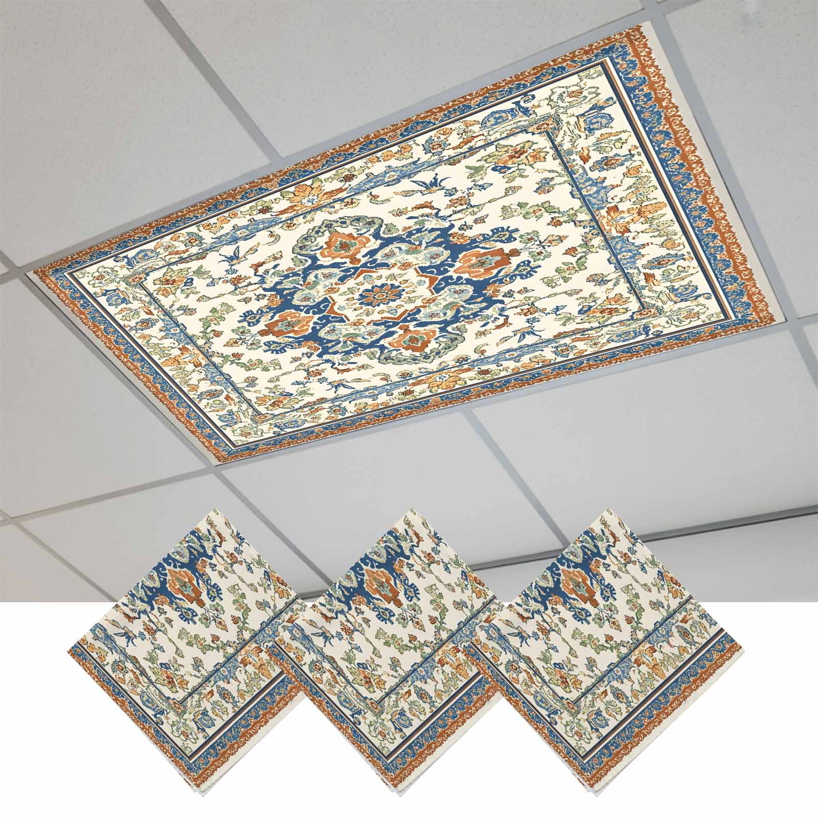 Boho Ethnic Rustic Magnetic Fluorescent Light Covers for Ceiling Lights ...