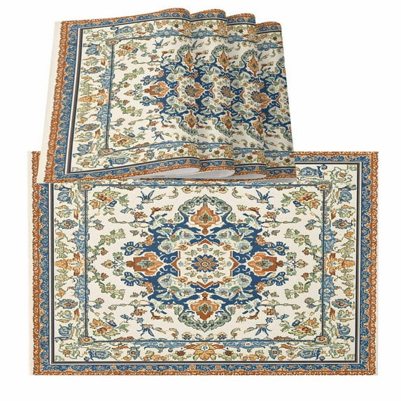 Boho Ethnic Rustic Placemats for Dinning Table Set of 4, American ...