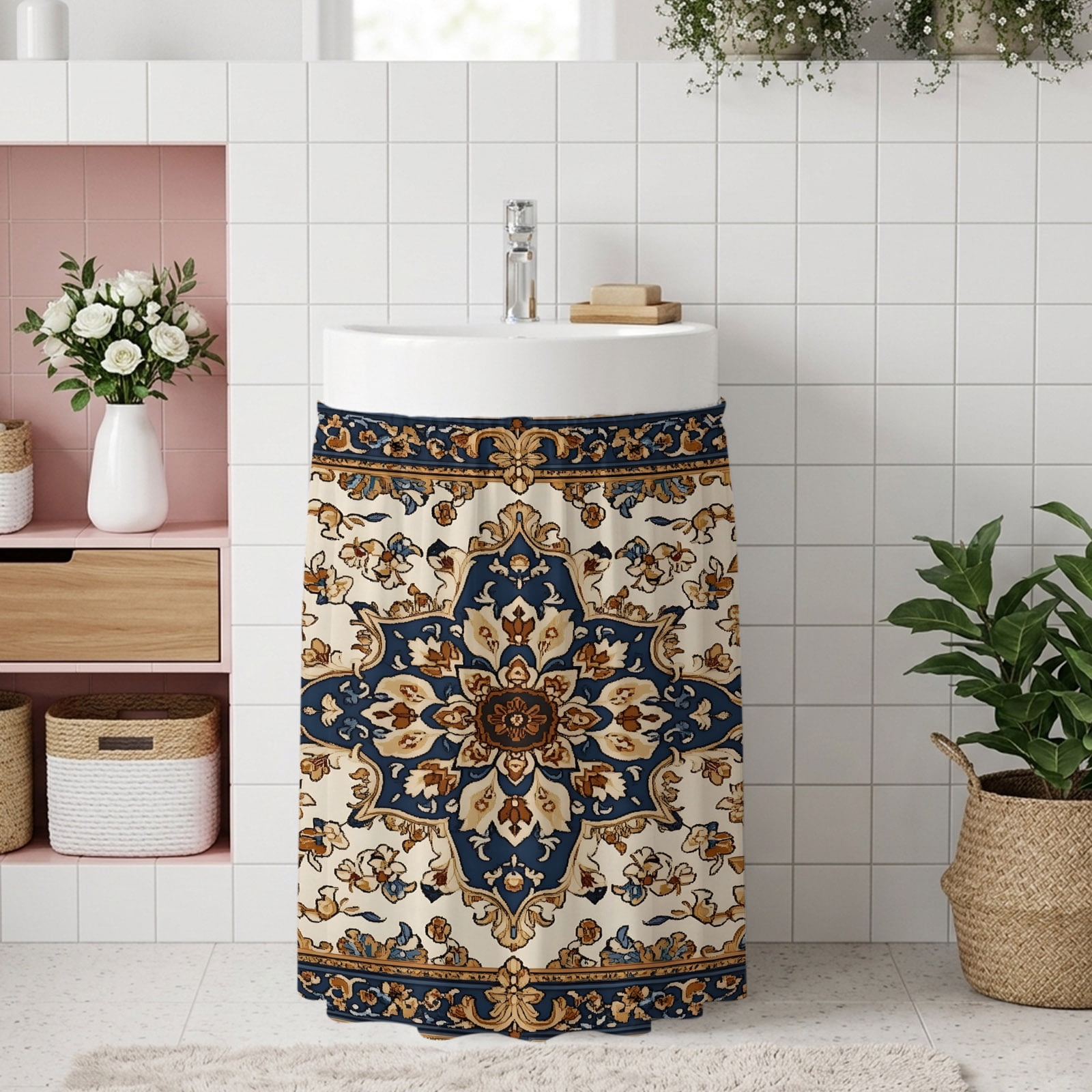Boho Ethnic Small Cabinet Curtain 11''x13'', Vintage Bohemian ...