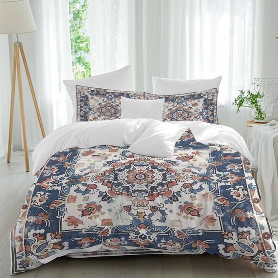 Boho Ethnic Style Comforter Set Twin Size, Retro Floral Texture Soft ...