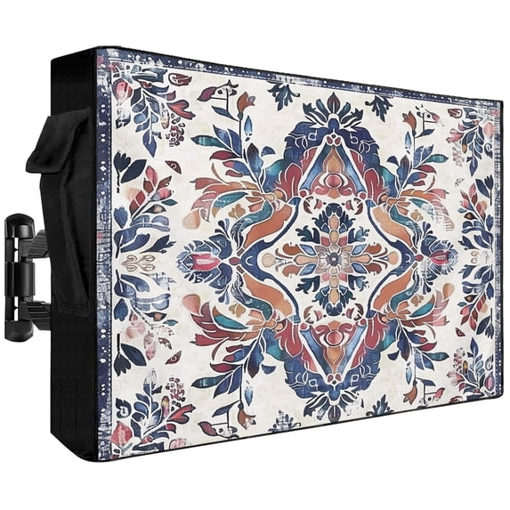 Boho Ethnic Style Outdoor TV Cover 48 to 50 inch Retro Leaves Texture ...
