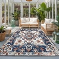 Boho Ethnic Style Washable Area Rugs 2.7'x5', Retro Floral Texture ...