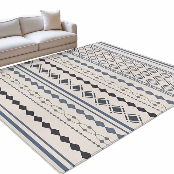 Boho Ethnic Washable Rug 5x8 Area Rug for Living Room Bedroom Non Slip ...