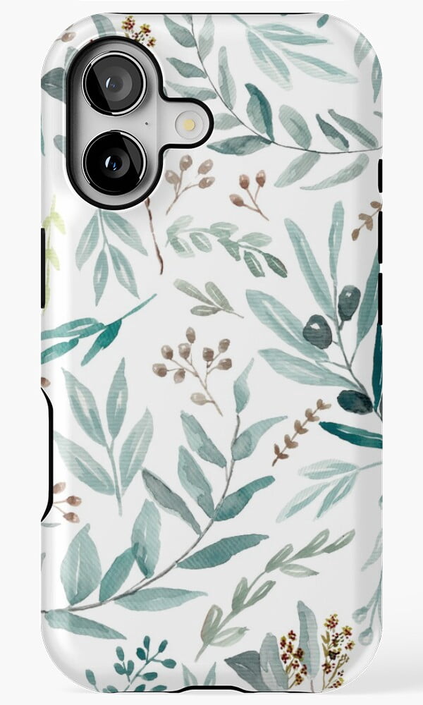 Boho Eucalyptus Leaves Pattern Botanical Phone Case for iPhone 17 16 15 ...