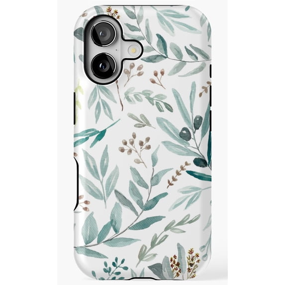 Boho Eucalyptus Leaves Pattern Botanical Phone Case for iPhone 17 16 15 ...