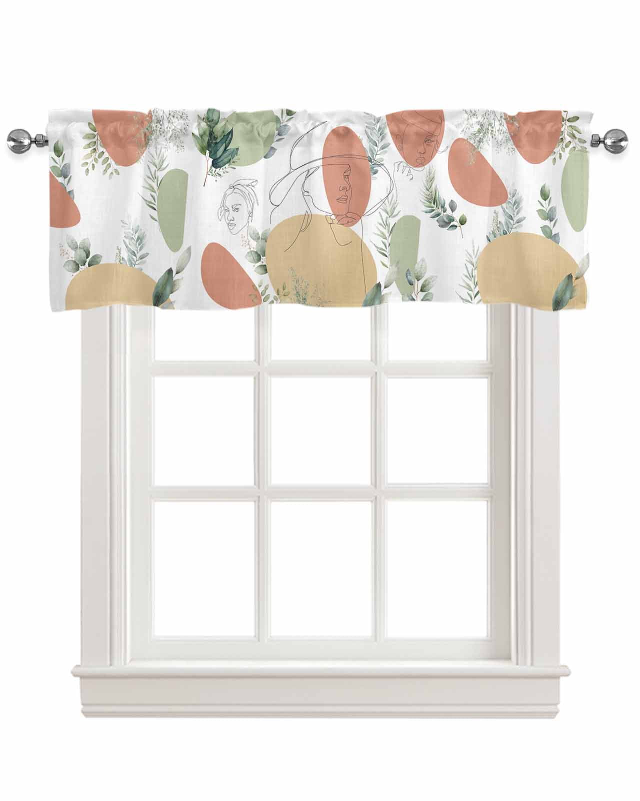 Boho Eucalyptus Linen Curtain Valance for Bedroom/Bathroom/Kitchen ...