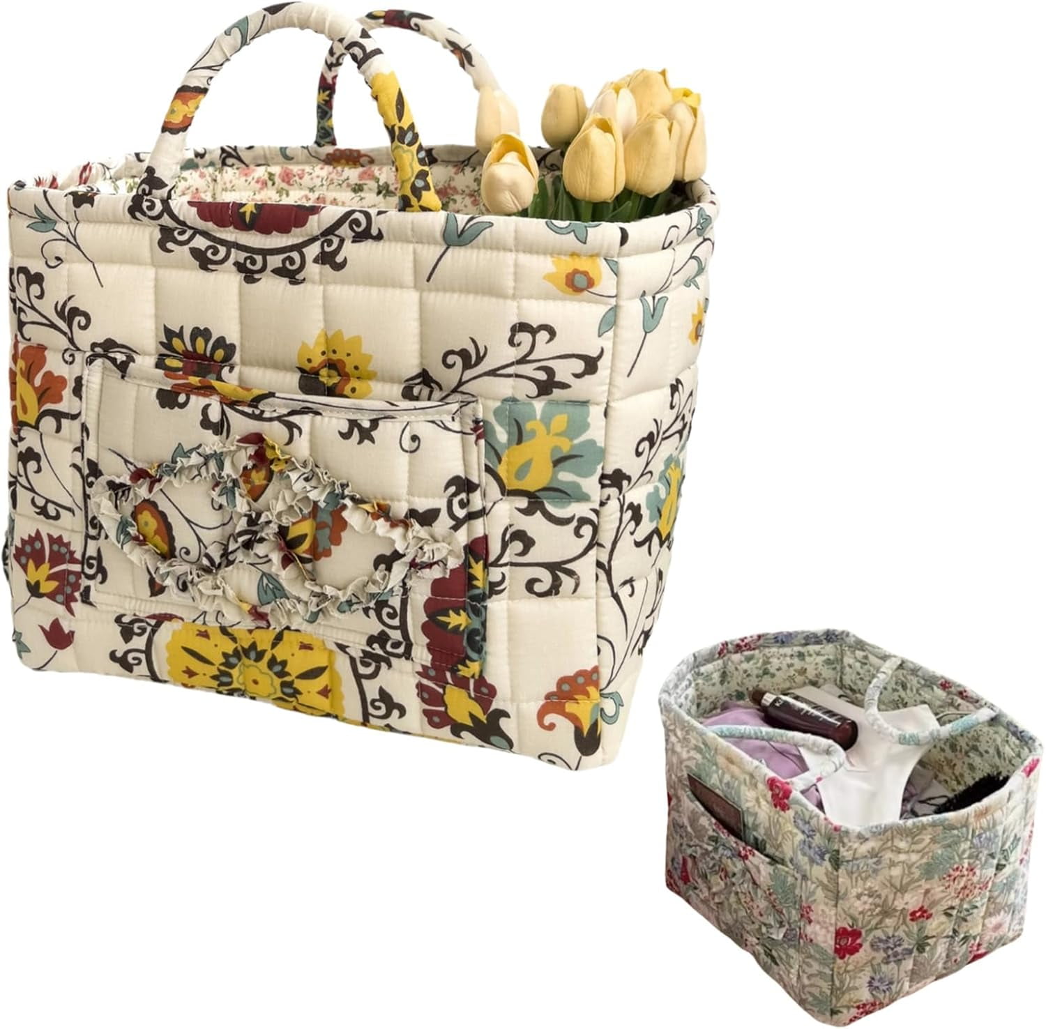 Boho Fabric Storage Basket, 2025 New Large Capacity Fabric Decorative ...