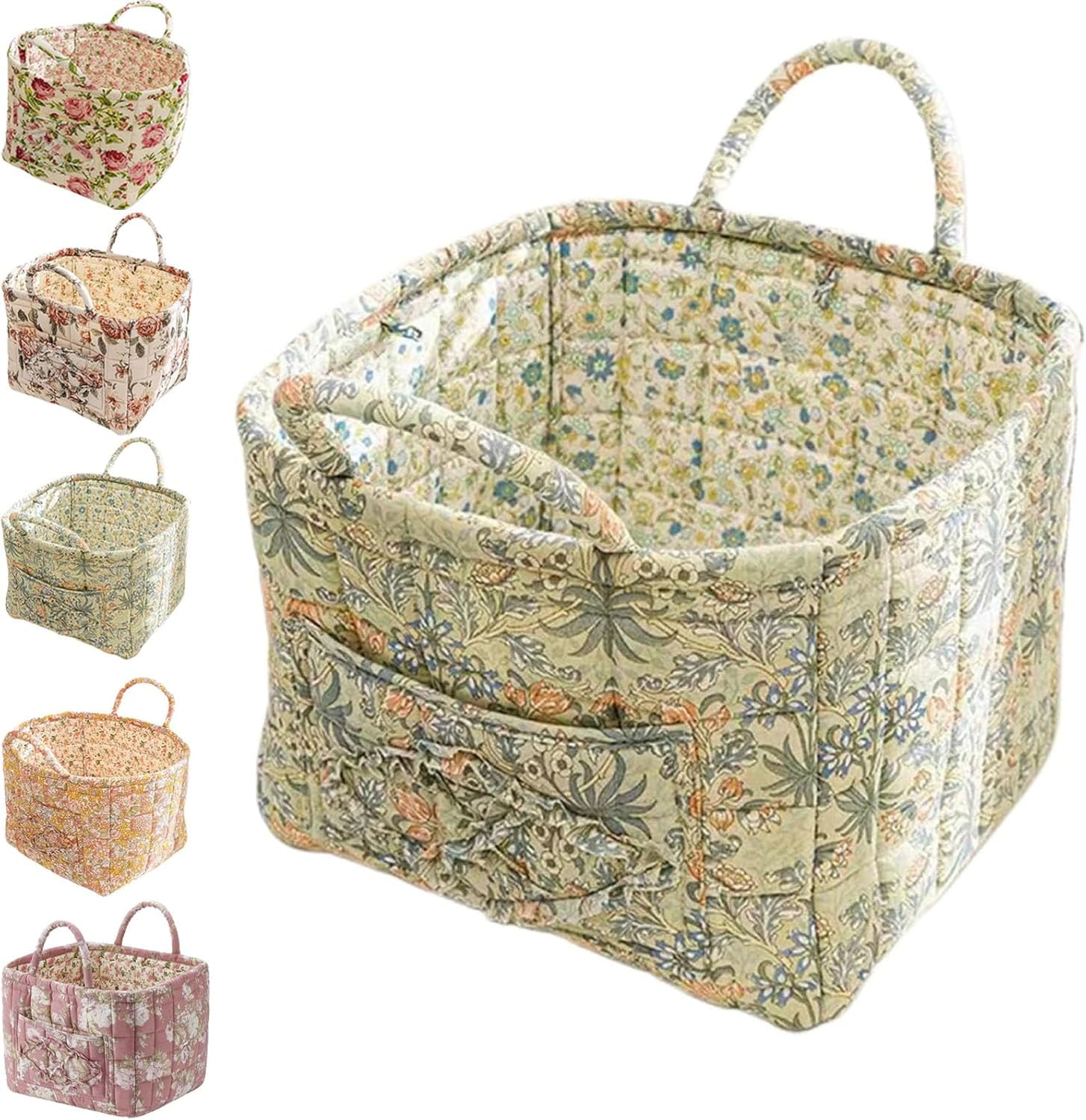 Boho Fabric Storage Basket, Boho Floral Laundry Baskets, Large Capacity ...