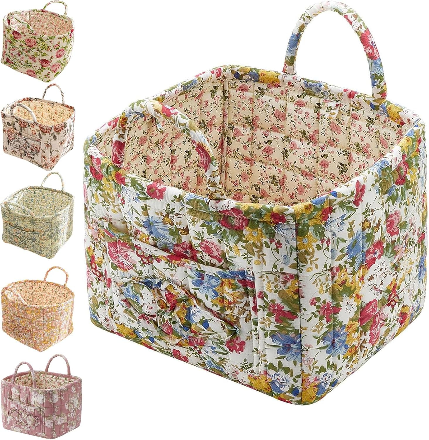 Boho Fabric Storage Basket, Boho Floral Laundry Baskets, Large Capacity ...