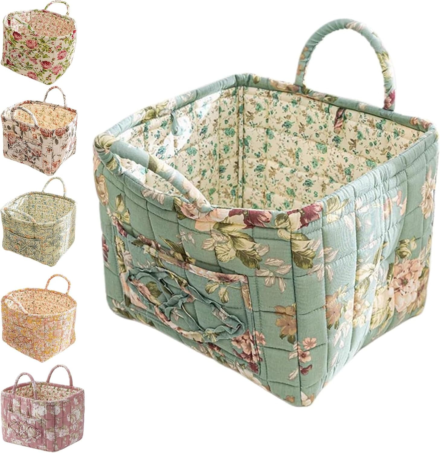 Boho Fabric Storage Basket, Boho Floral Laundry Baskets, Large Capacity ...