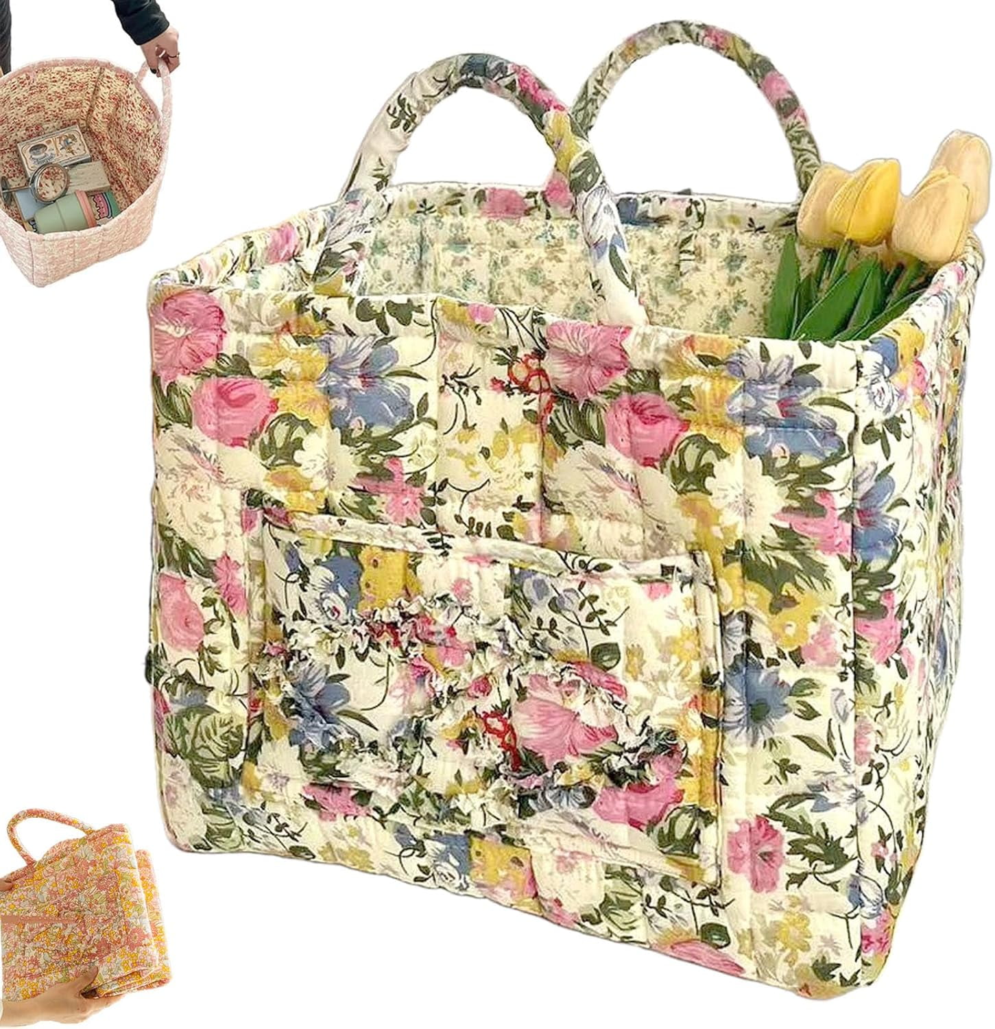 Boho Fabric Storage Basket, Parkeenn Boho Laundry Basket, Parkeenn ...