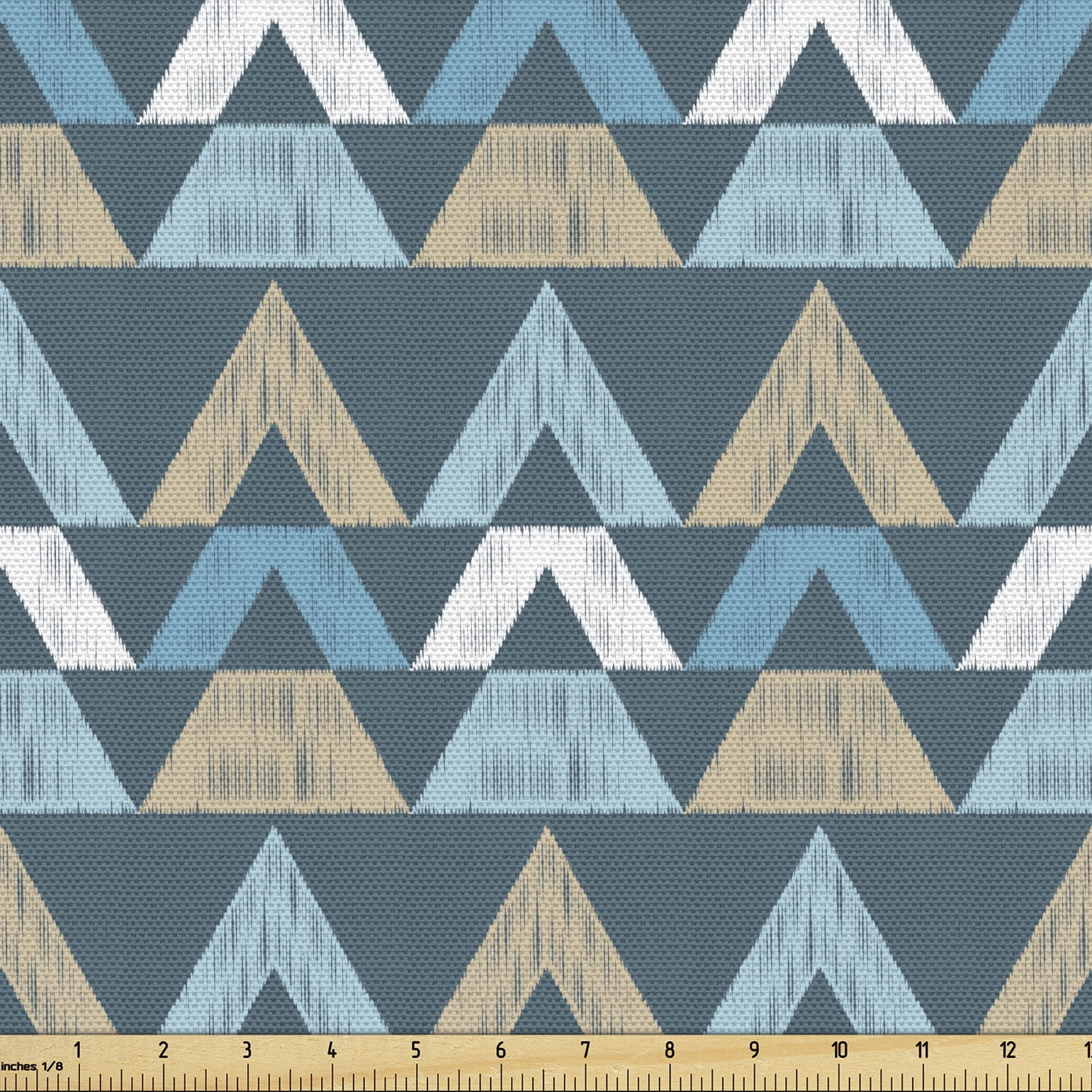 Boho Fabric by the Yard, Horizontal Borders with Sketchy Triangle ...