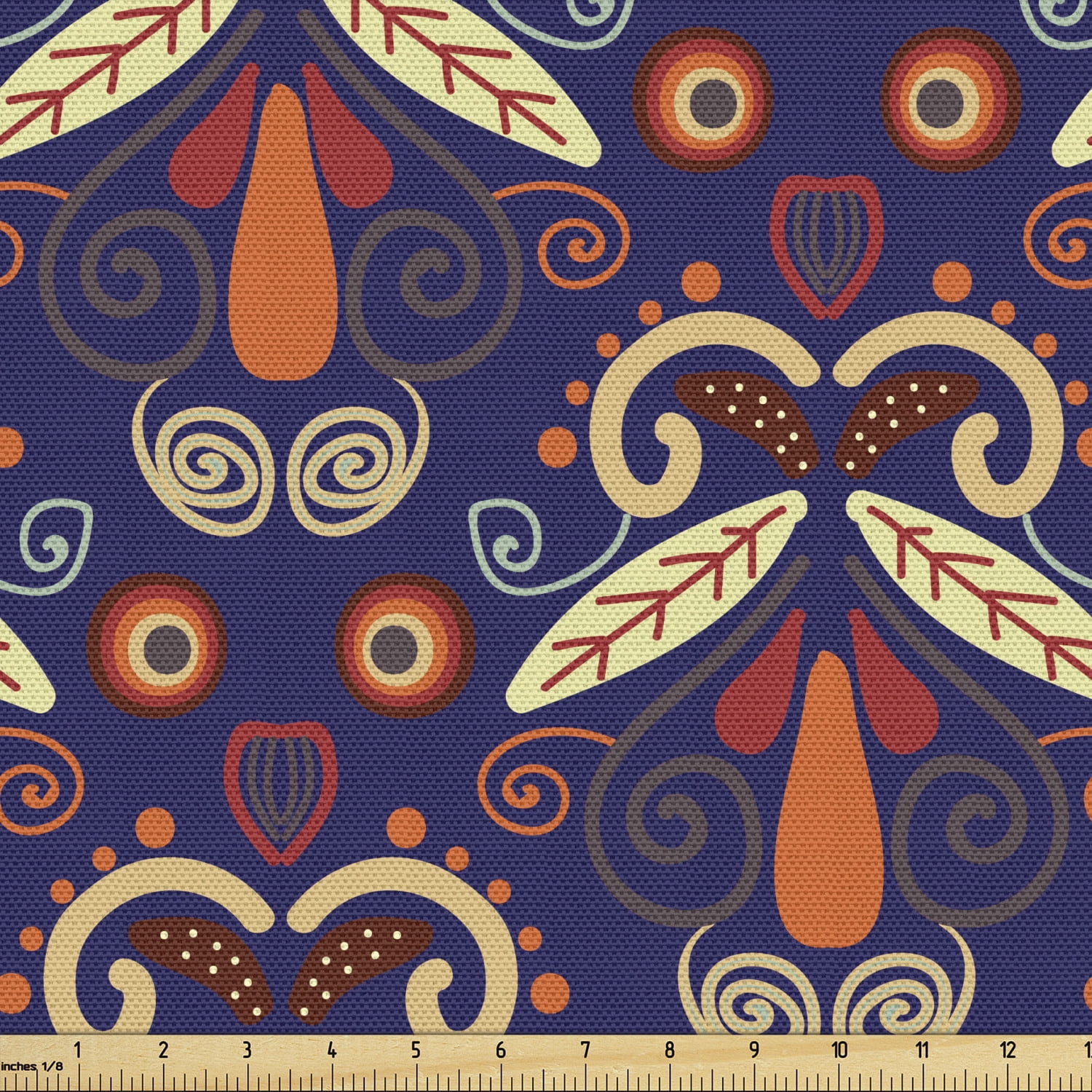Boho Fabric by the Yard Upholstery, Art Prehistoric Funky Style Quirky ...