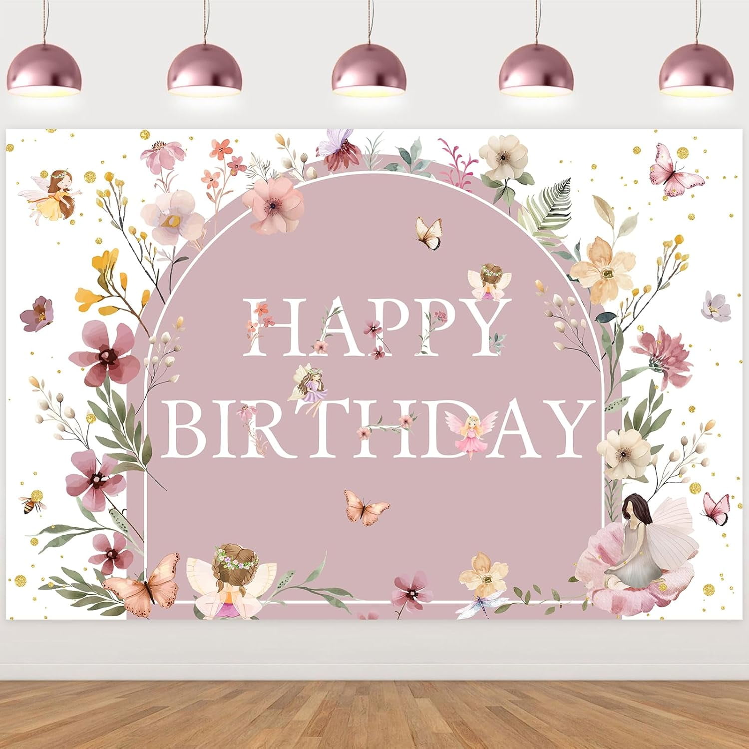 Boho Fairy Backdrop, Floral Fairy First Birthday Decorations Backdrop ...