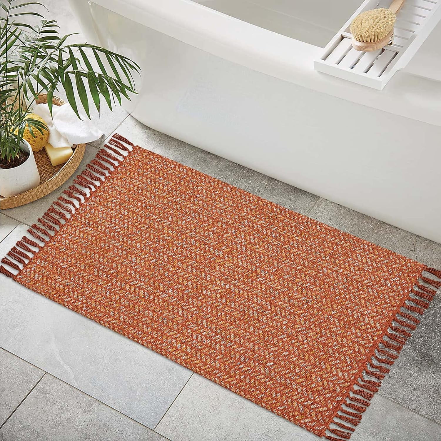 Boho Fall Kitchen Rug, 2x3 Bathroom Rug Lightweight Indoor Door Mats ...