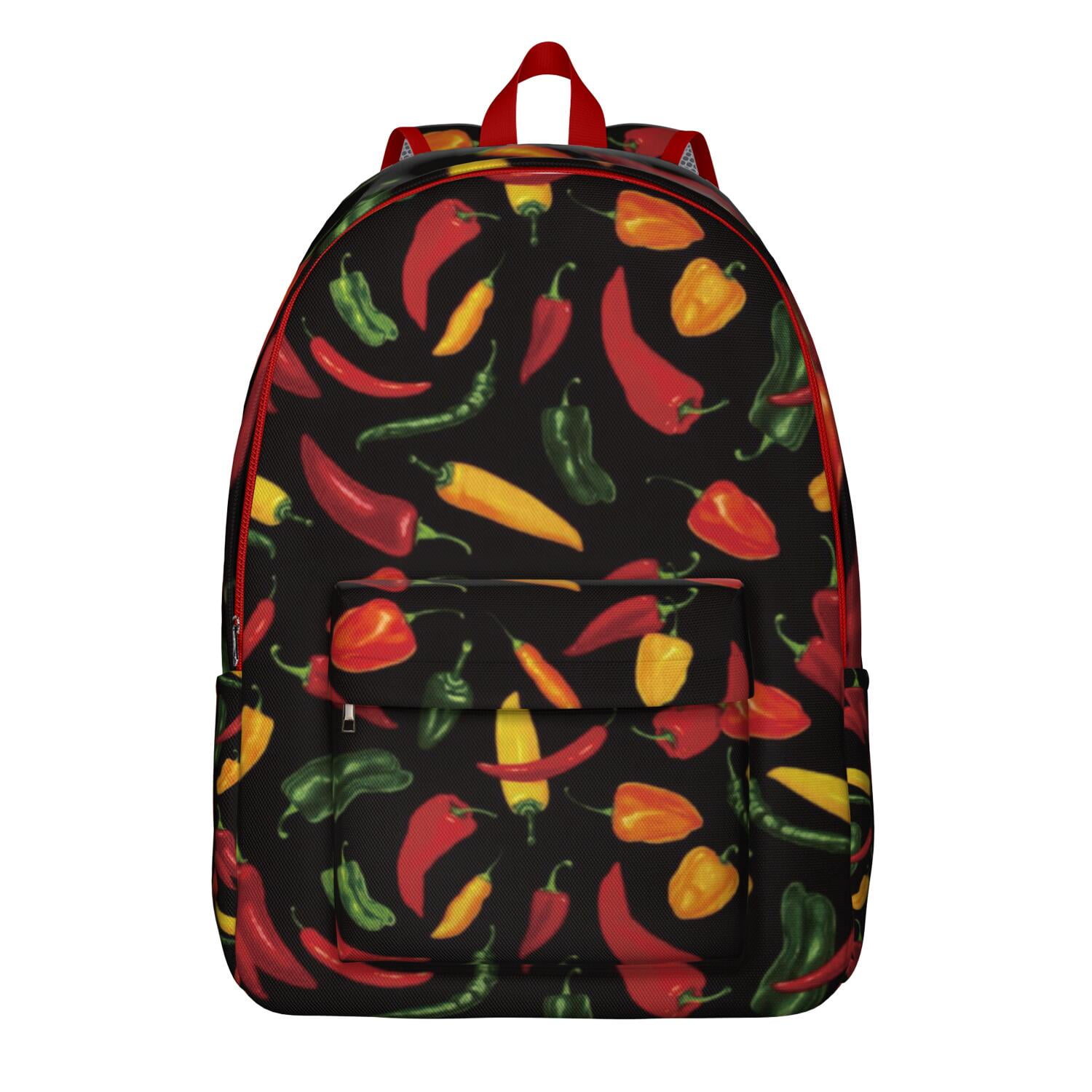 Boho Fanny Pack with Chili Pepper Print – Spicy Red Vegetable Pattern ...